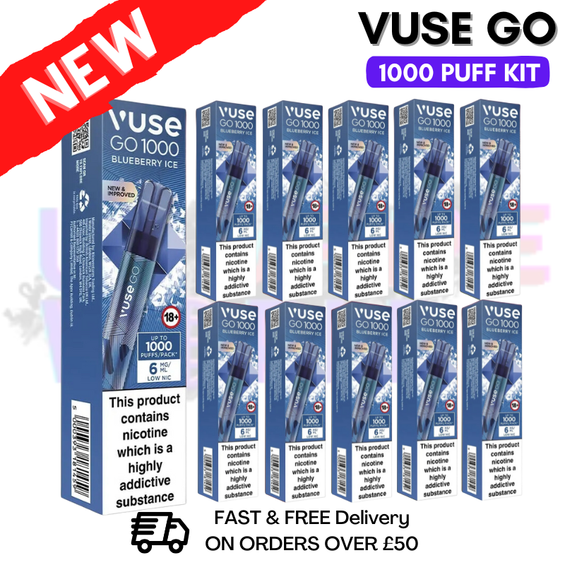Vuse Go 1000 Blueberry ICE Box Of 10 - Only £19.99