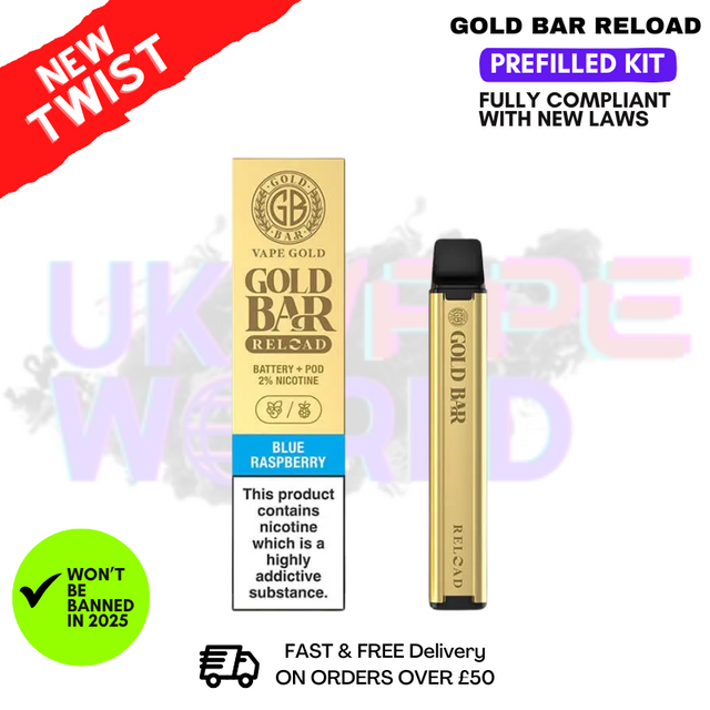 Blueberry Raspberry Gold Bar Reload Prefilled Pod Kit
