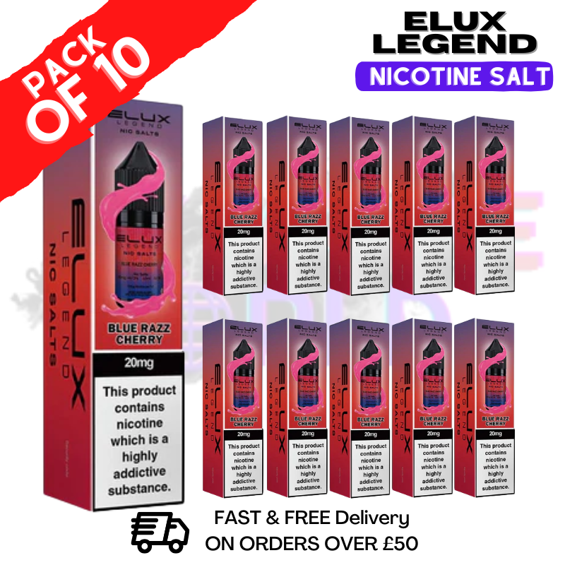 Blue Razz Cherry Elux Legend Nic Salt BOX OF 10 - £17.99