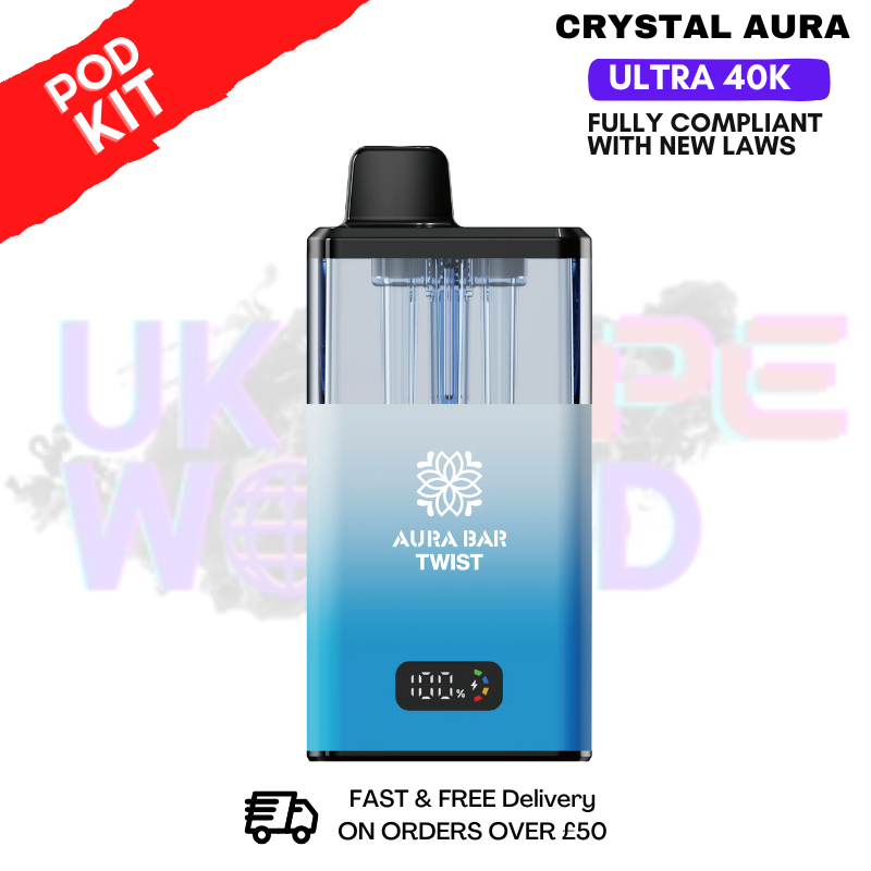 Blue Sour Raspberry Crystal AURA 40K Puff Pod Kit