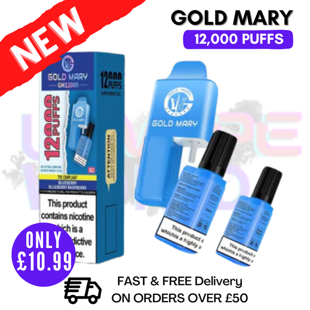 Blueberry Gold Mary 12000 Puff 12K Bar Disposable Kit
