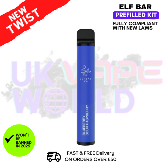 Blueberry Sour Raspberry Elf Bar EB600 Prefilled Pod Kit