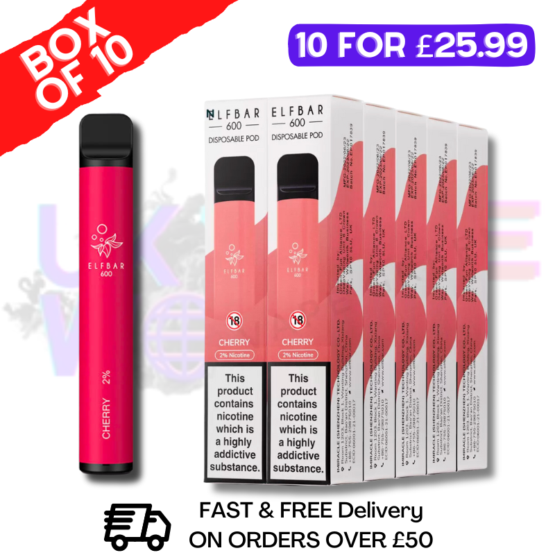 Elf Bar Cherry ICE Box of 10 - NEW BAN PROOF VERSION