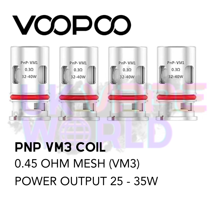 VM3 0.45ohm Mesh PnP Coil VooPoo - £8.99 – UK VAPE WORLD™