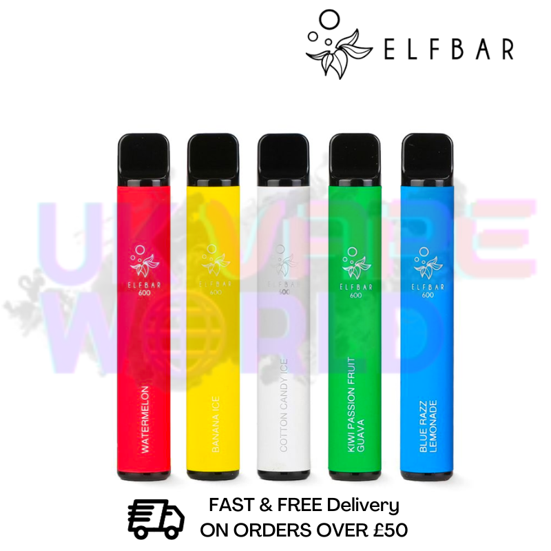 ELF Bar 600 Puff | Pack Of 1, 2, 5 or 10 | From £2.70 Each