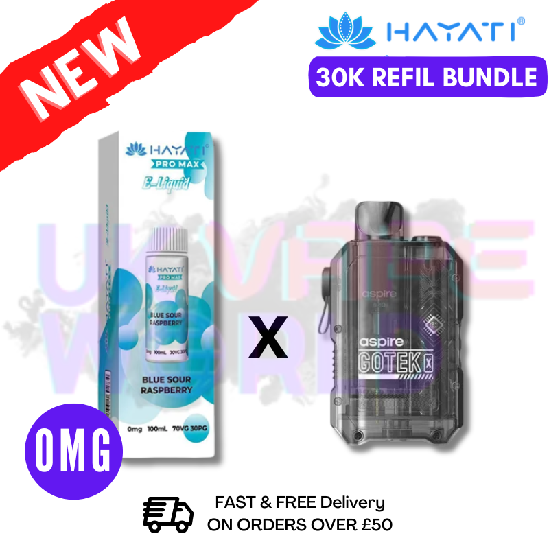 Blue Sour Raspberry Hayati 30K Puff Zero Nicotine Vape Kit