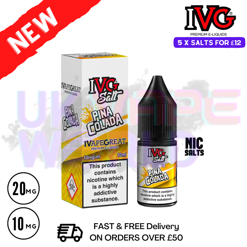 Pina Colada IVG Salt 10ml Nic Eliquid | ANY 5 FOR £12