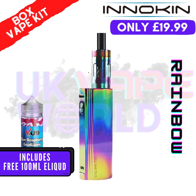 Rainbow Innokin T22E Vape Kit + Free 100ML Liquid - ONLY £19.99