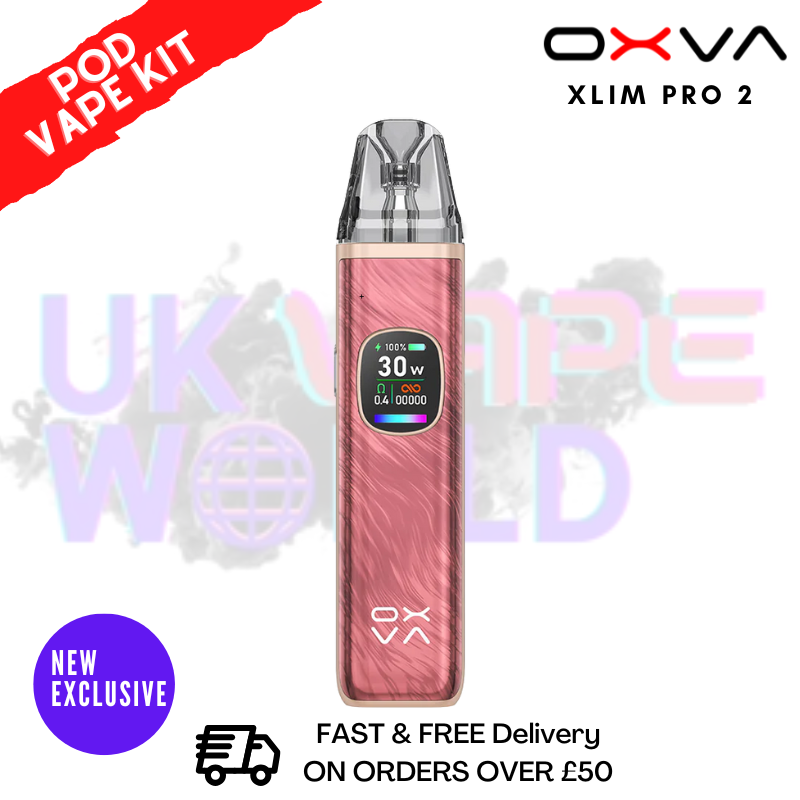 Rose Pink Oxva Xlim Pro 2 Pod Kit + Free Juice - ONLY £19.99