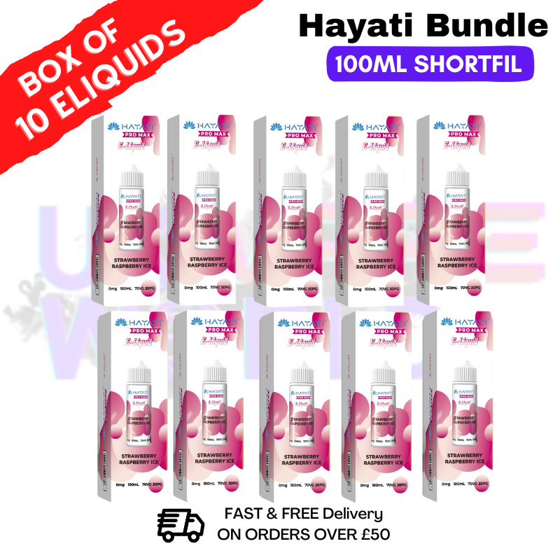 Strawberry Raspberry ICE Hayati 100ML Box Of 10 + Free NicShots