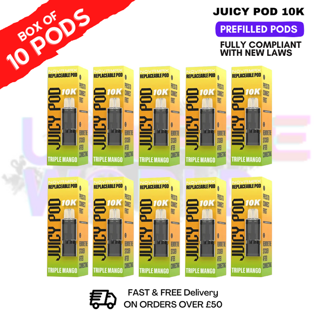 Triple Mango Juicy Pod 10K Prefilled Pods Box Of 10