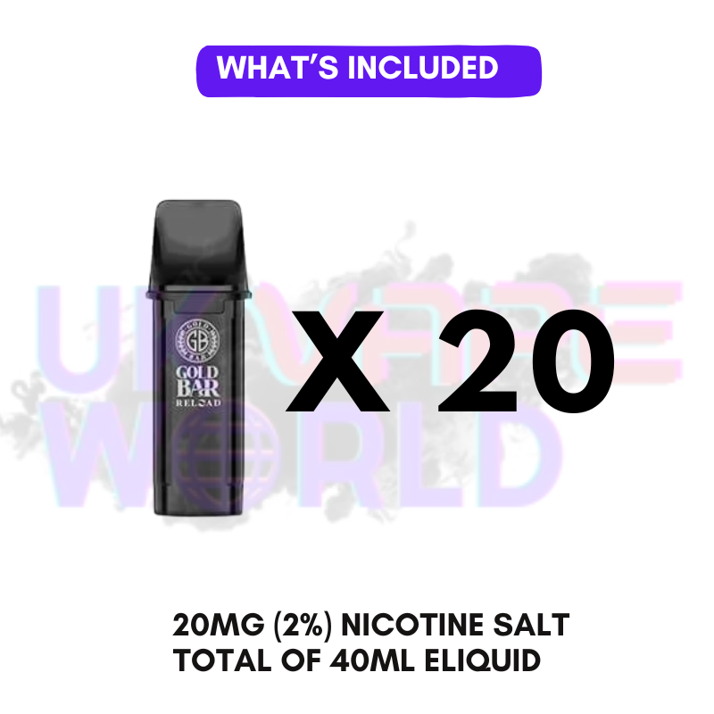 Gold Bar Reload Replacement Pods Box of 10