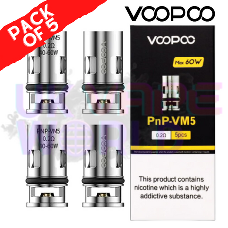 VooPoo PnP Replacement Heads 5 Pack For £8.99 – UK VAPE WORLD™