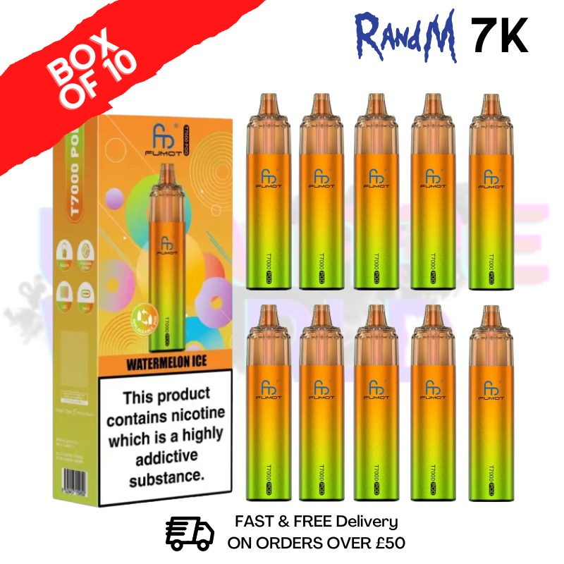 Watermelon ICE RandM 7000 Puff Box Of 10