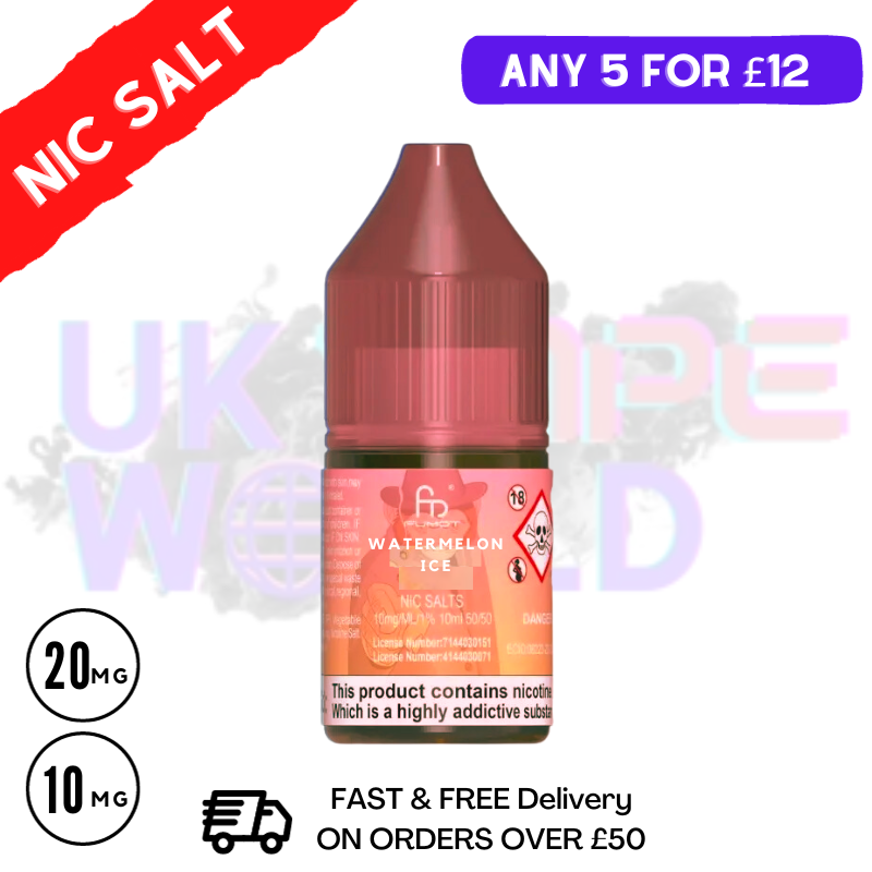 Watermelon ICE RandM Tornado Nic Salt 10ML eLiquid - Any 5 For £12