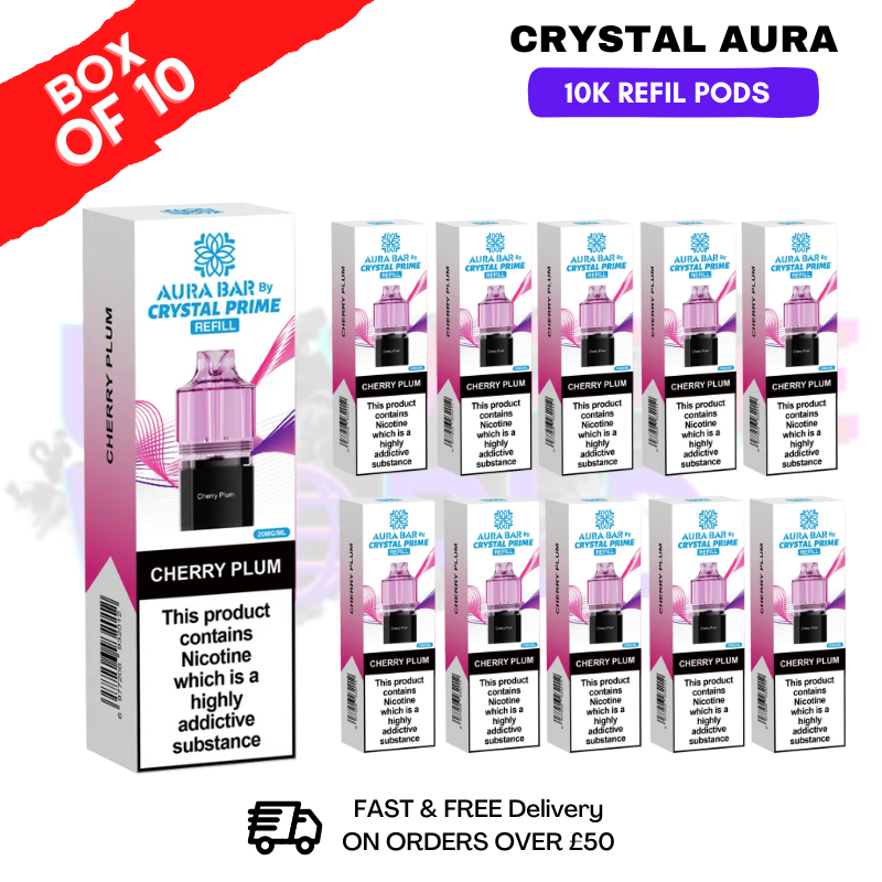Cherry Plum Crystal Prime 10K Refil Pods Box Of 10