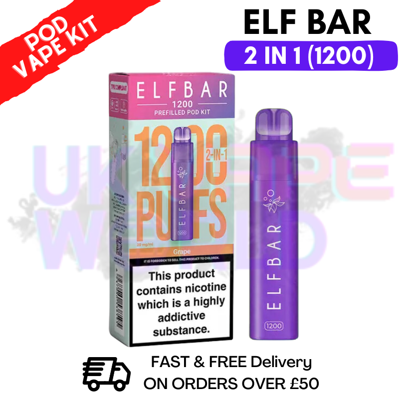 Grape Elf Bar 1200 Puffs Prefilled Pod Kit