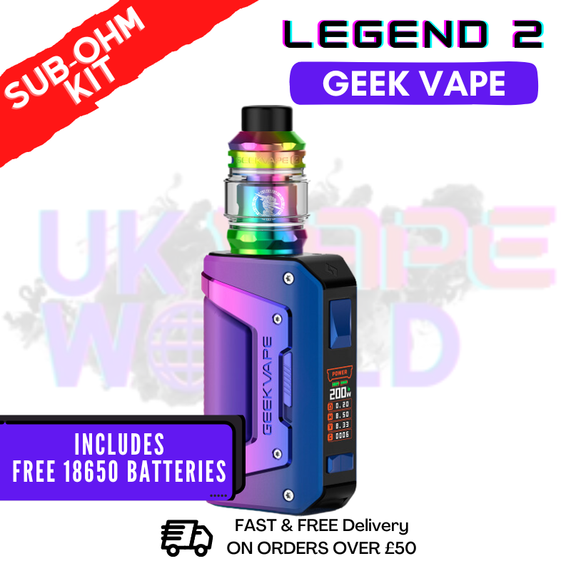 Rainbow Purple GeekVape Aegis Legend 2 L200 Sub Ohm Kit - ONLY £44.99