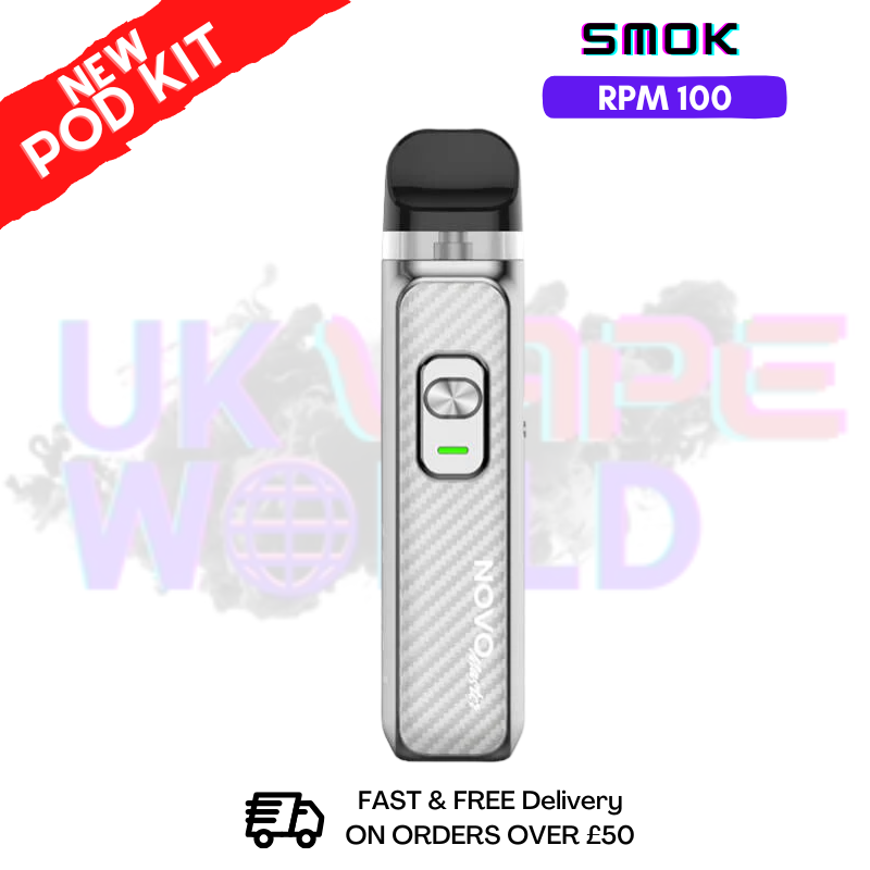 Silver Carbon Fiber Smok Novo Master 30K Pod Kit + Free Nic Salt (PRIC